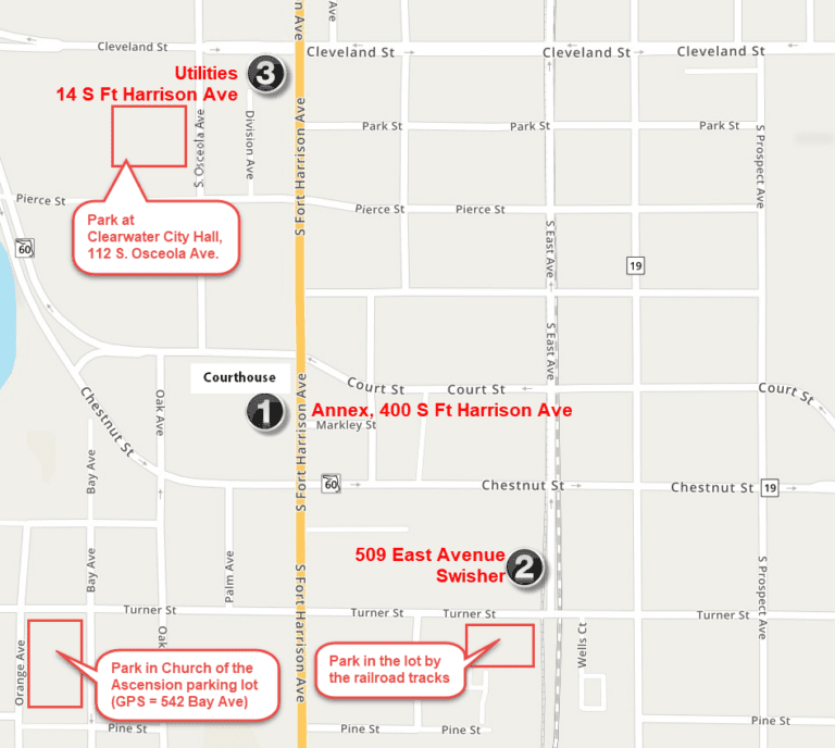Downtown Clearwater Learning Locations Maps and Parking - Pinellas County