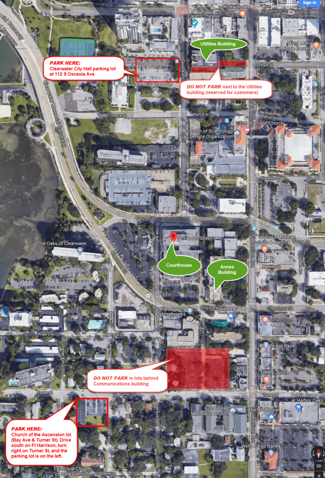 Downtown Clearwater Learning Locations Maps and Parking - Pinellas County